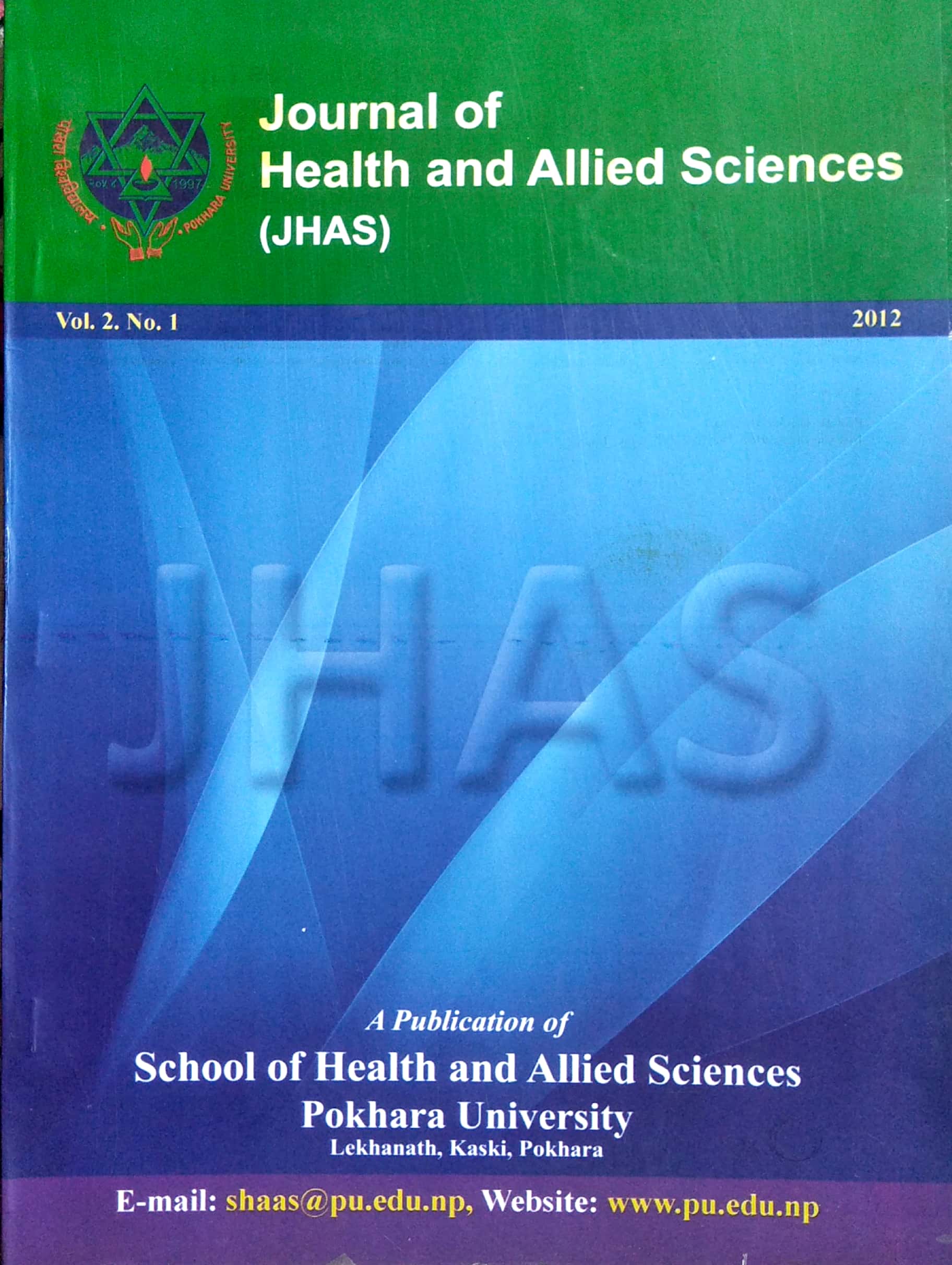 Volume 2 Issue 1 , 2012 | SHAS